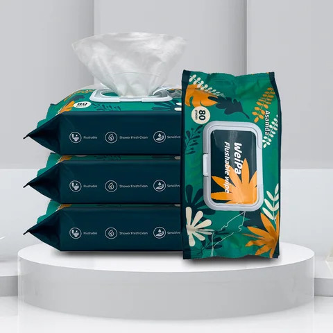 Buy Oem Free Sample Flushable Biodegradable Embossed Wet Tissue Toilet ...