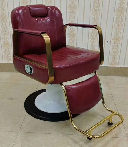 Buy Portable Hair Salon Chair Salon Styling Chair Wine Red Back ...