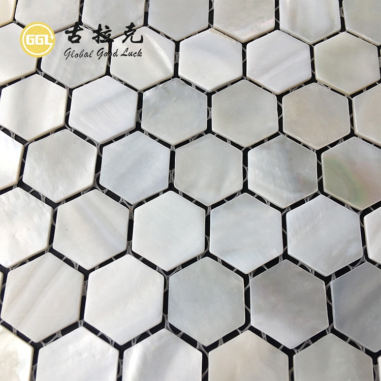 Buy Shell Hex Mosaic Tile Seashell Hexagonal Nature Pearl Hexagon ...