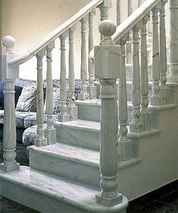 Buy Simple Design White Marble Interior Handrail Balustrades from ...