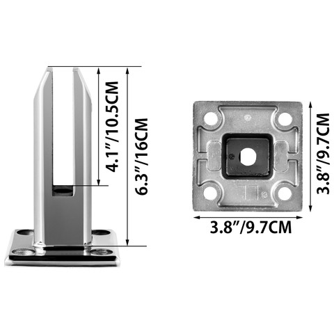 Buy Stainless Steel Frameless Glass Railing Spigots Glass 12 Mm 2205 ...