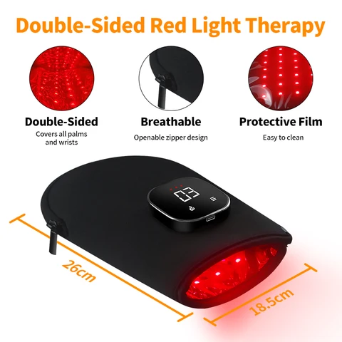 Buy Ultimate Hand Pain Relief Red Infrared Light Therapy Mitten For ...