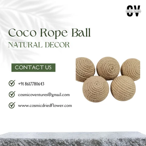 Buy Vintage Hand Crafted Hand Tied Natural Coco Rope Ball For Office ...