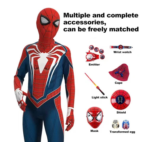 Buy White Red Spider-man Clothes Kids Boy Cartoon Boy Halloween Costume ...