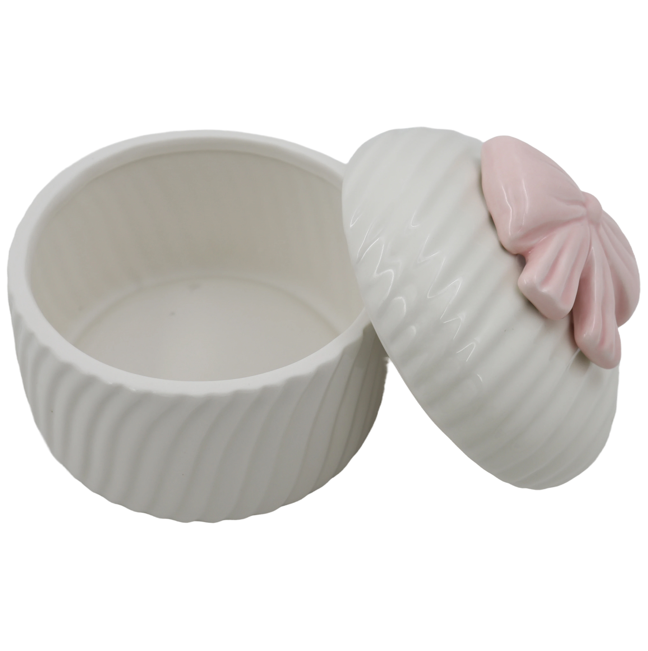 Buy Ceramic Circular Candy Jar With Bow Design, Birthday Gift, Ceramic ...