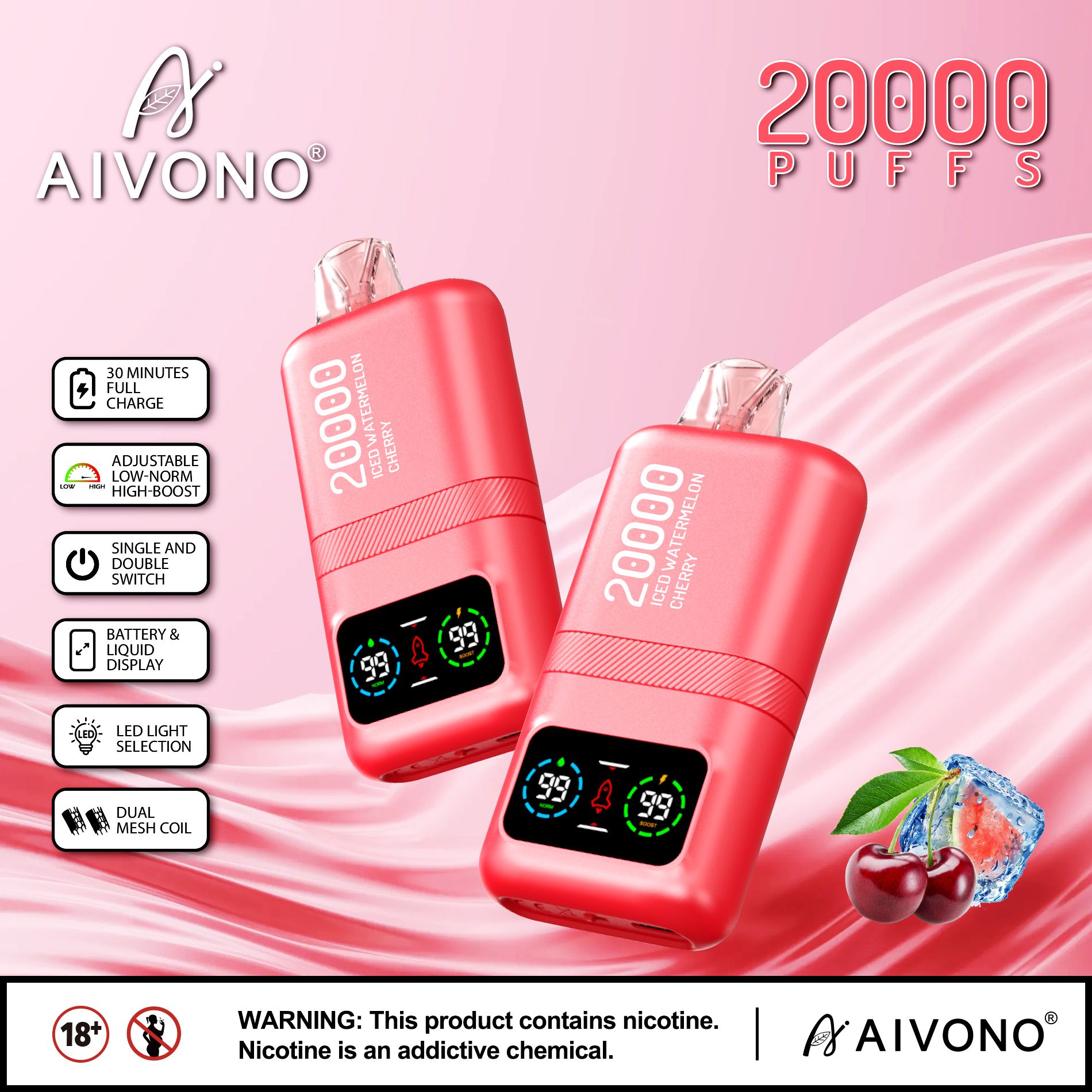 Buy 2025 Aivono Aim Magic 20000 Puff Dual Modes 0% 2% 3% 5% Nicotine ...