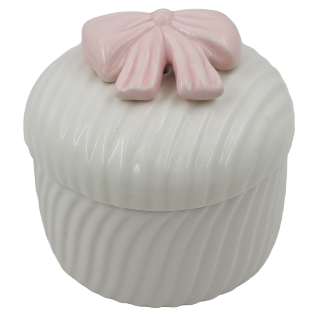 Buy Ceramic Circular Candy Jar With Bow Design, Birthday Gift, Ceramic ...