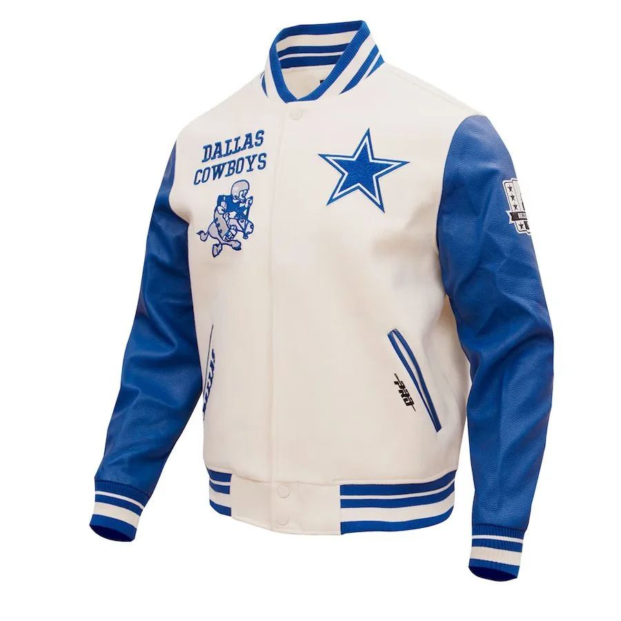 Buy Men’s Dallas Cowboys Pro Standard Cream Retro Classic Varsity Full ...