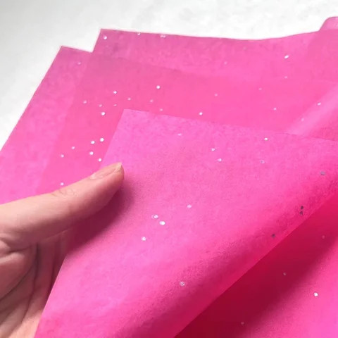 Buy 17gsm Rose Red Laser Silver Gemstones Factory Dtrect Tissue Paper ...