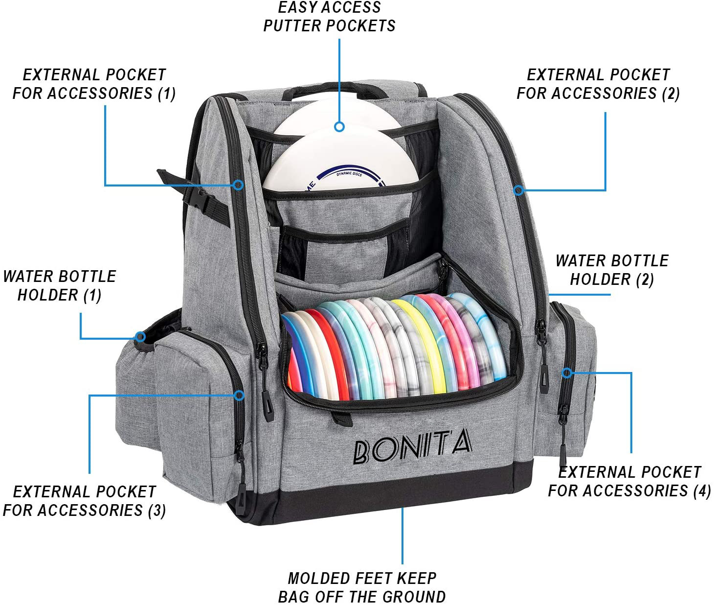Buy 2021 Disc Golf Backpack Golf Bag Organizer Holds 25+ Discs Plus ...