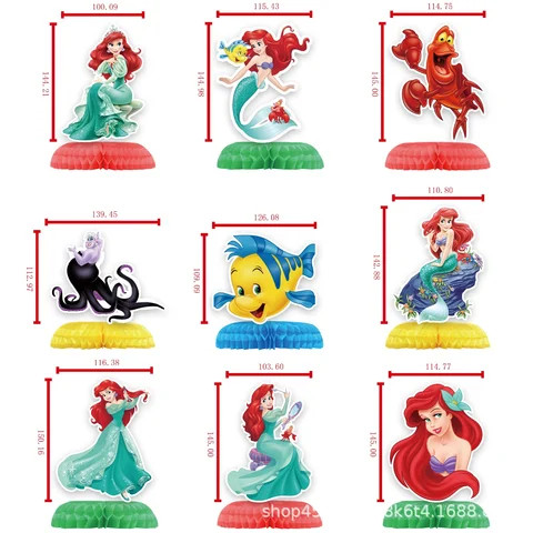 Buy 9 Pieces Honeycomb Centerpieces Mermaid Party Decoration Supplies ...
