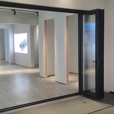Buy Balcony Aluminum Profile Frame Sliding Folding Doors Double Glazing ...