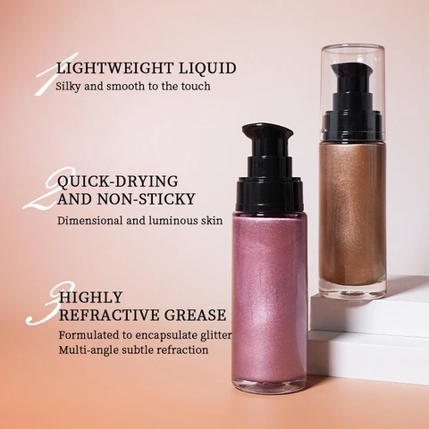 Buy Custom Logo Liquid Shimmer Face Body Highlight Makeup Cosmetics ...