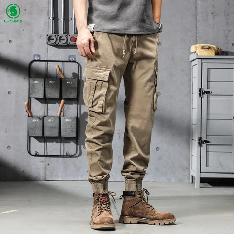Buy Custom Mens Cargo Pants Multi Pockets Elasticity Cargo Pants Cotton ...