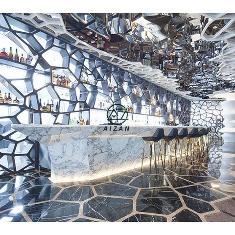 Buy Customized Long Bar Counter Artificial Marble Stone Restaurant Wine ...