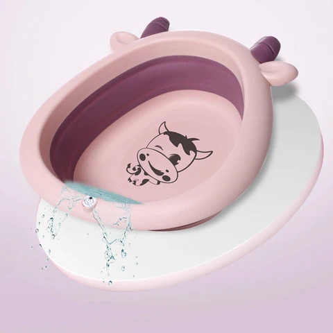 Buy Differentiate Usage Cute Design Collapsible Baby Hair Wash Basin ...