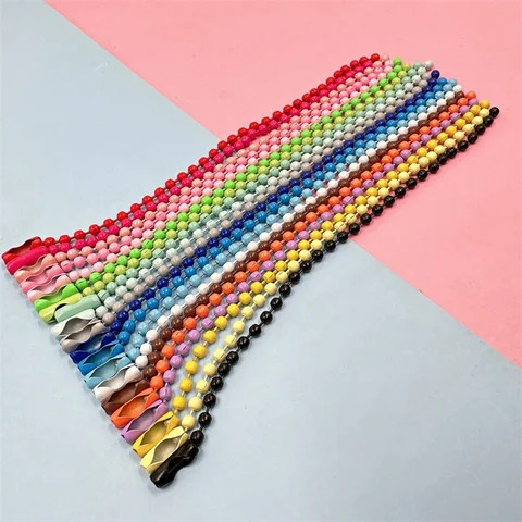 Buy F101 50pcs/bag Diy Ball Bead Chains Colorful Key Chain/dolls/label ...