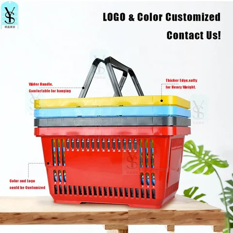 Buy Heavy Duty 25ltr Black Wide Plastic Handheld 7 Colors Shopping ...