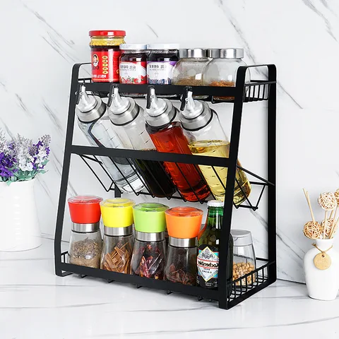 Buy Home Storage Organization 3 Tier Spice Rack Seasoning Jars ...