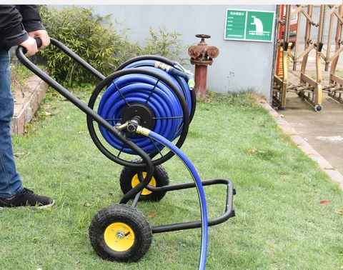 Buy Hose Reel Trolley Water Hose Cart 4-wheels Heavy Duty Wheel Cart ...