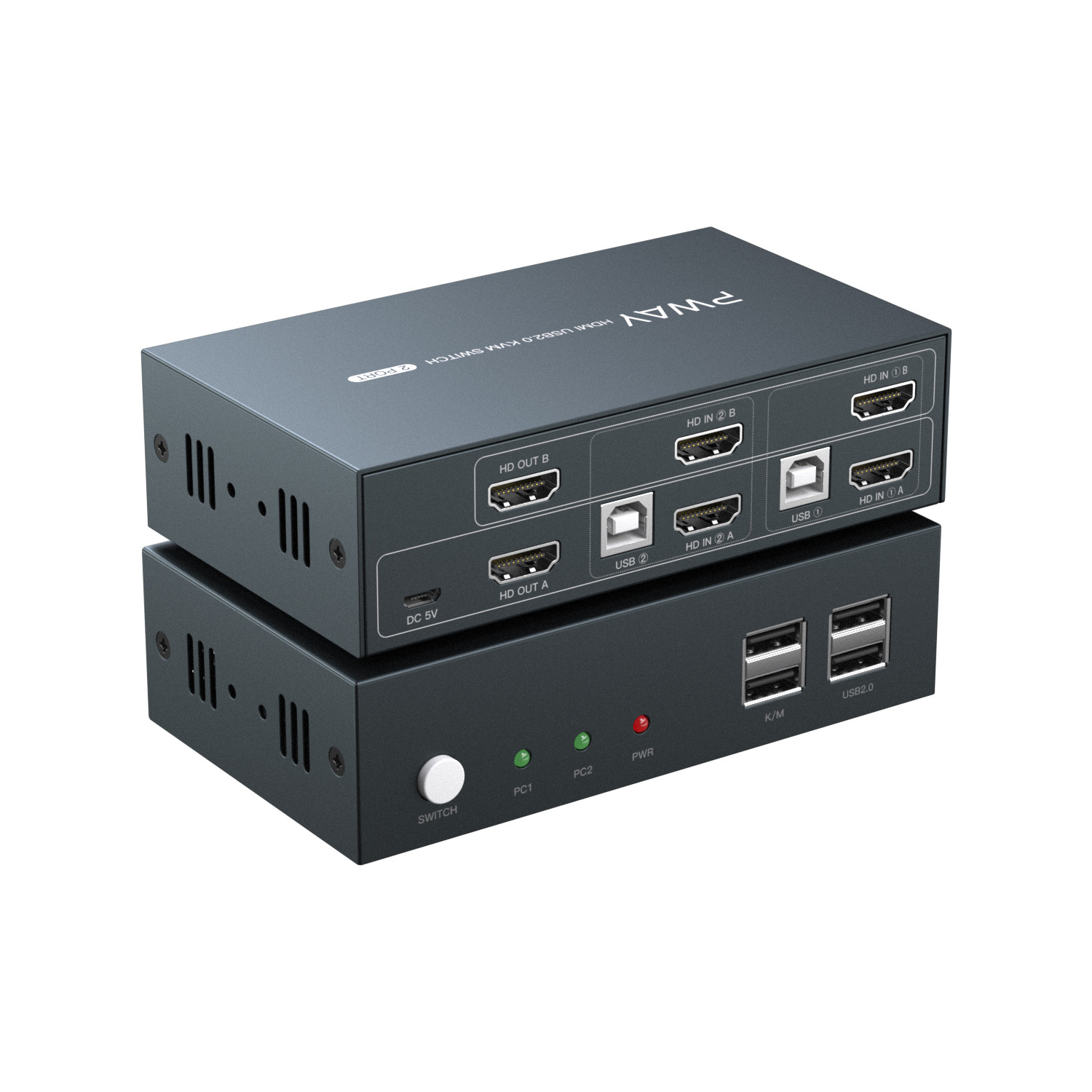 Buy Hot Selling 2 Input 2 Output Usb Kvm Switch Dual Monitor 4k Kvm ...