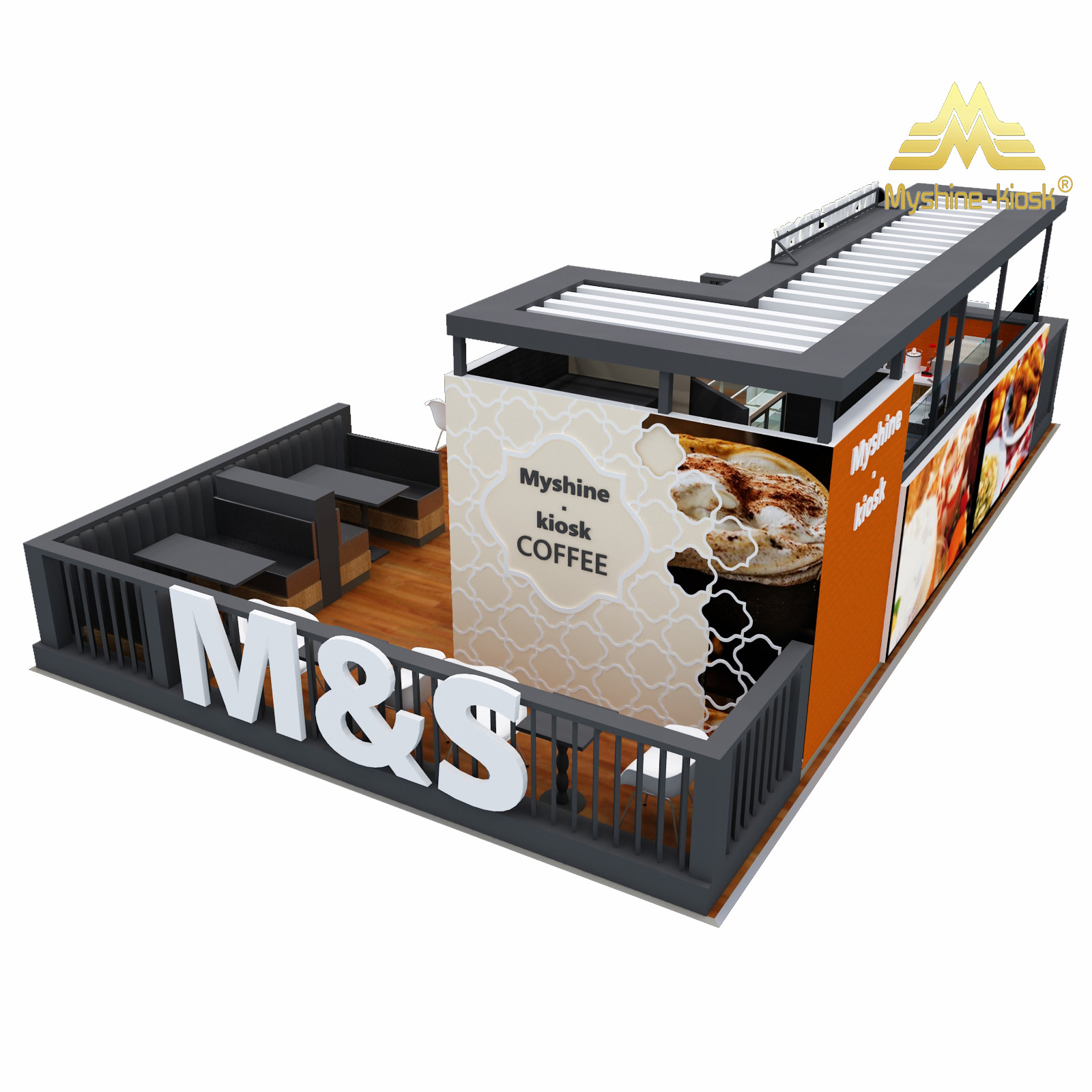 Buy Mall Espresso Coffee Booth Juicer Bar Ice Cream Shop Restaurant ...