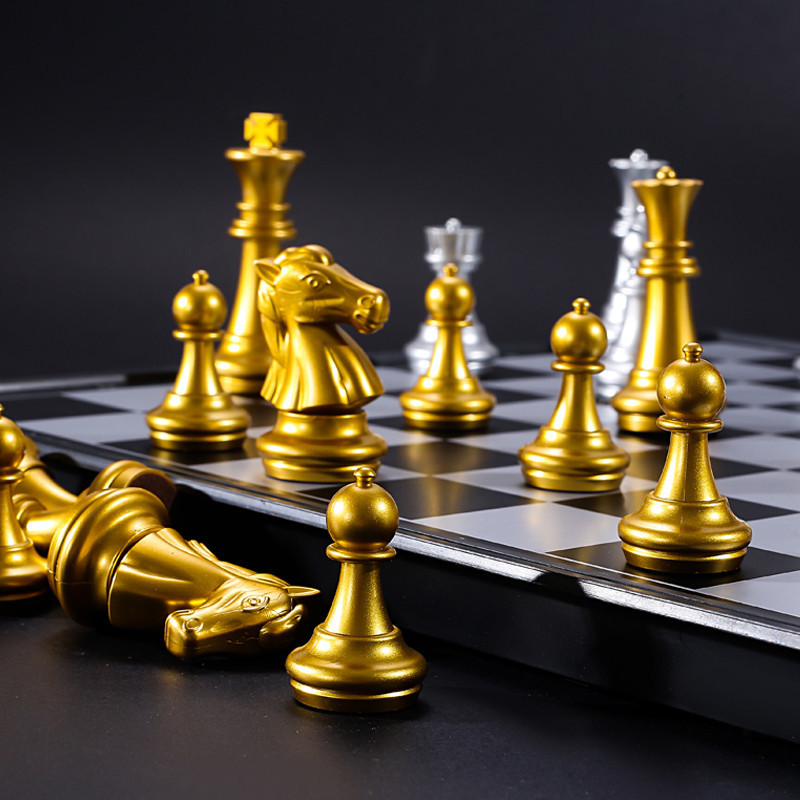 Buy Medieval Chess Set With High Quality Chessboard 32 Gold Silver ...