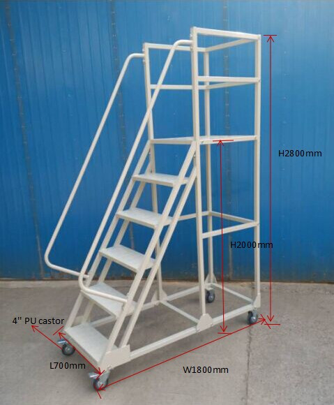 Buy Metal Heavy Duty Moving Platform Ladder from Suzhou MC Shopfitting ...