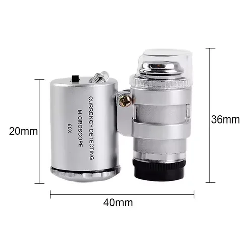 Buy Mini 60x Jewelry Magnifier Microscope Magnifying With 2 Leds And Uv ...
