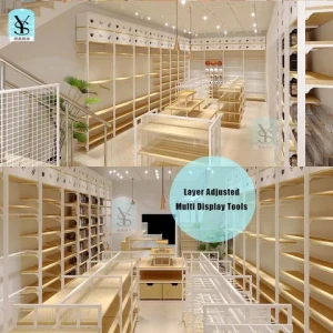 Buy Modern Wood Display Rack Retail Store Wall Mounted Display Rack ...