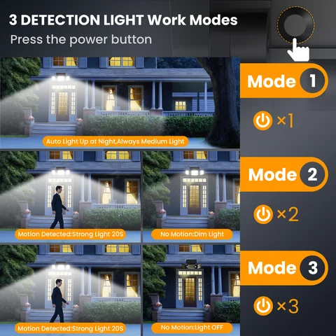 Buy Northland 3 Head Motion Sensor Outdoor Garden Wall Pir Solar ...