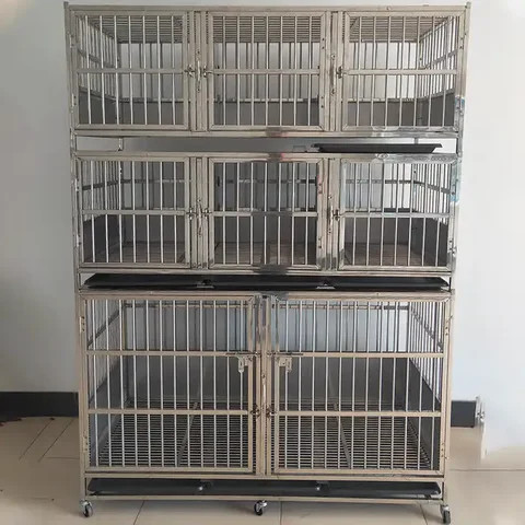 Buy Pet Stainless Steel Three Layer Dog Cage Wholesale Dog Kennels ...