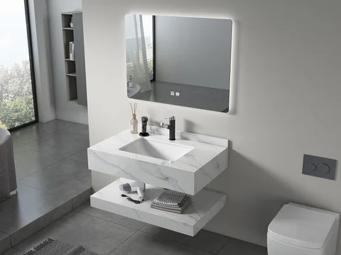 Buy Rock Slab Bathroom Cabinet Wash Hand Basin Bathroom Vanity Seamless ...