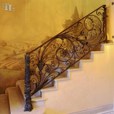 Buy Stairs Handrails Balustrade Iron Luxury Balustrade Handrail Wrought ...