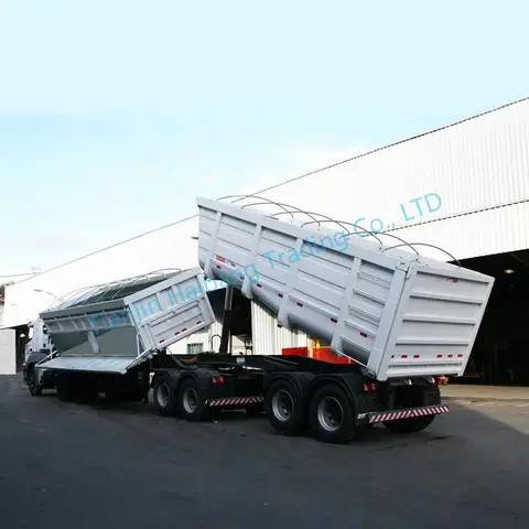 Buy Super Link Side Dump Trailer Train Type Double B Super Link Side ...