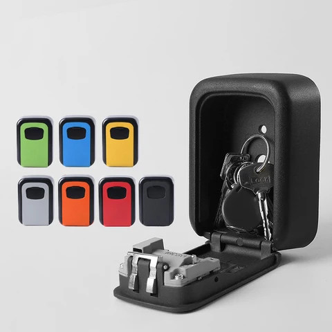 Buy Wall Mount Safe Key Box 4-digit Combination Lock Box Portable ...