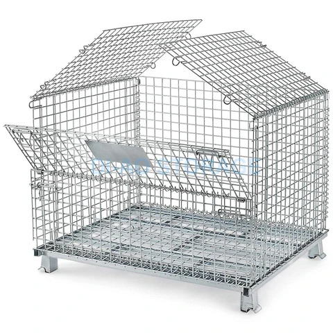Buy Warehouse Storage Industrial Wire Mesh Basket With 4 Wheels from ...
