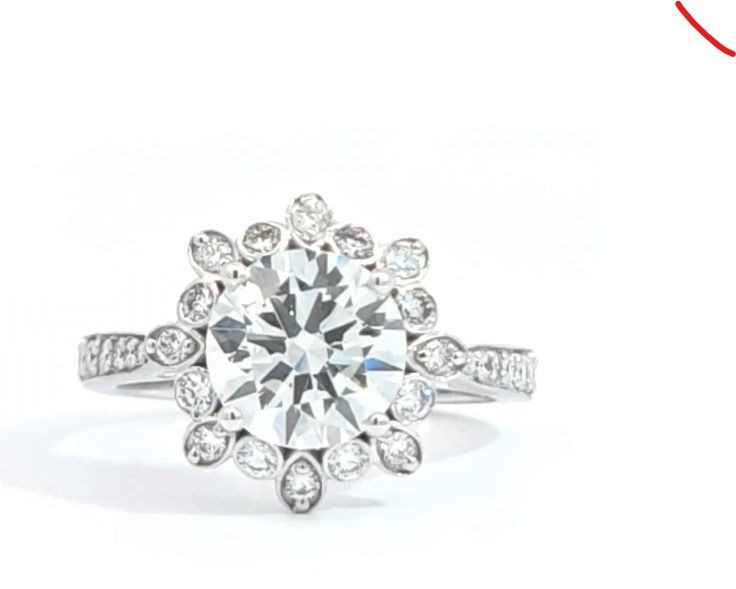 Buy Lab-grown Diamond Flower Pattern Ring With Platinum from Lab grown ...
