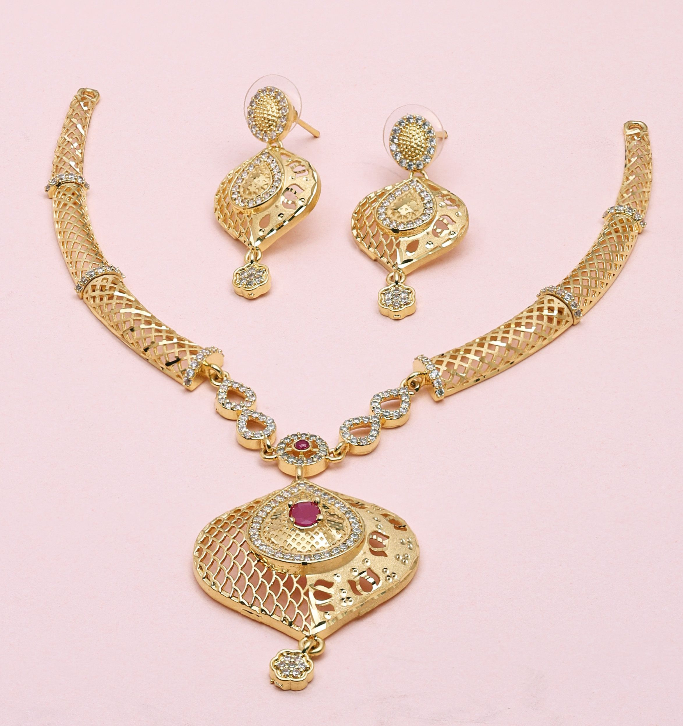 Buy Forming Ad Choker Necklaces, Gold Plated Ad Jewelry Set, Brass Gold ...