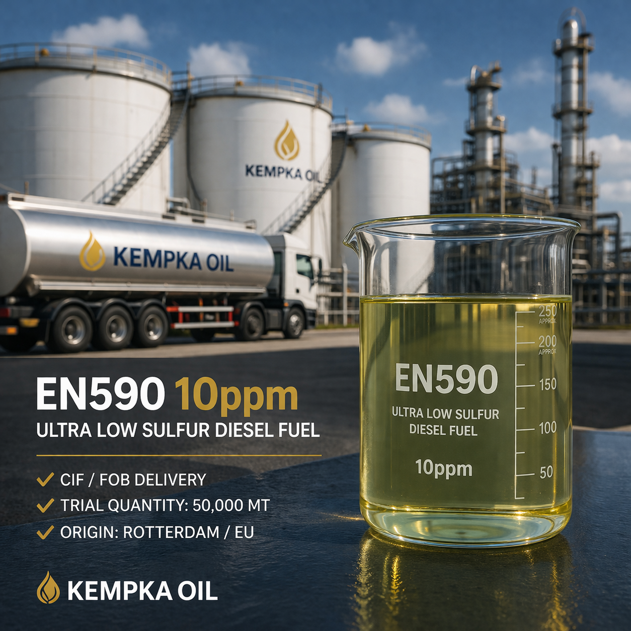 Buy En590 10ppm Diesel Fuel – Cif/fob Rotterdam – 50,000 Mt Trial from ...