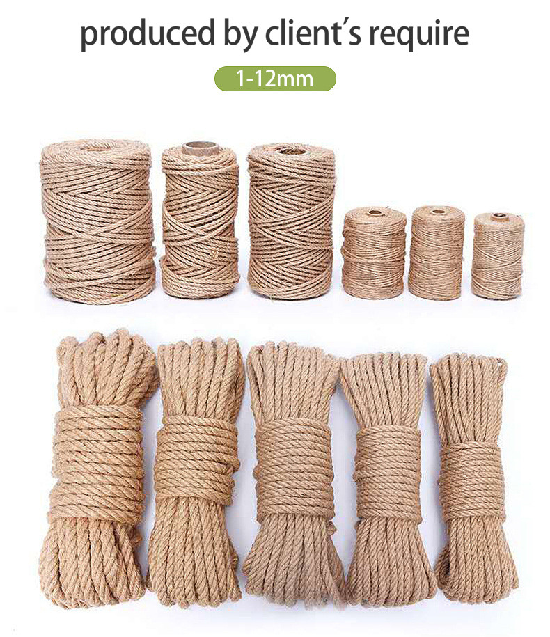 Buy 1mm~12mm Recyclable Packaging Rope 100% Natural Jute Braided ...