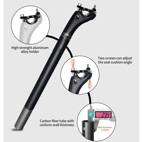 Buy 3k Carbon Fibre Seatpost Bicycle Mountain Road Bike Seat Post Mtb ...