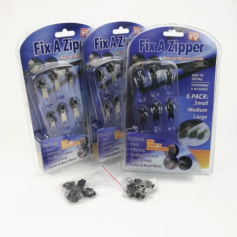 Buy 6 Pcs/bag Plastic Universal Fix A Zipper Repair Kit Zipper Slider ...