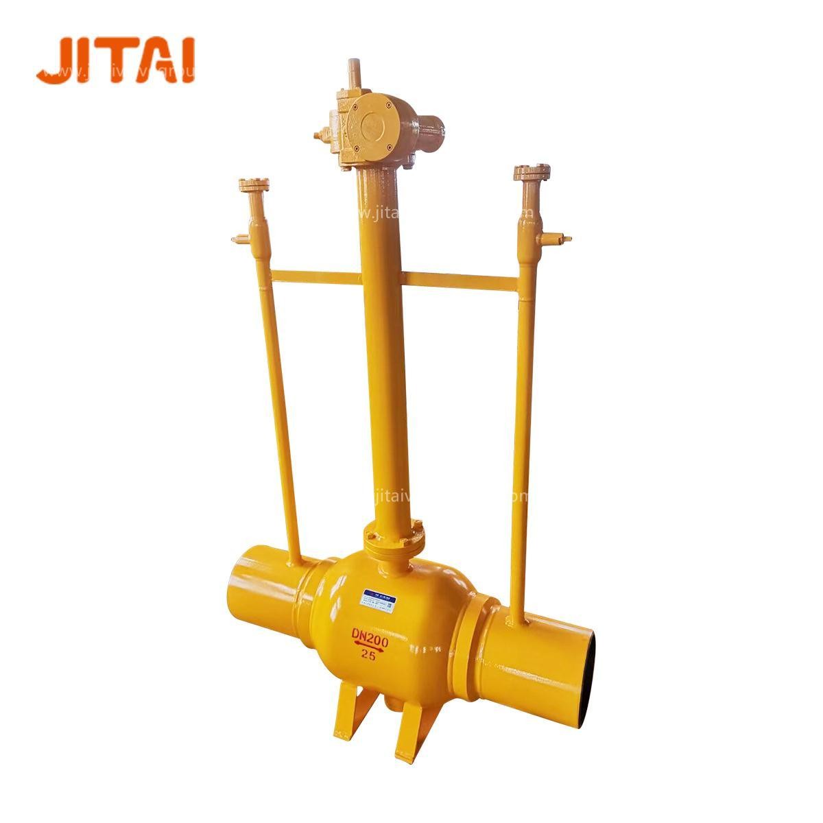 Buy Cs Long Stem 3 Inch Welded Ball Valve With Drain Port from JITAI ...