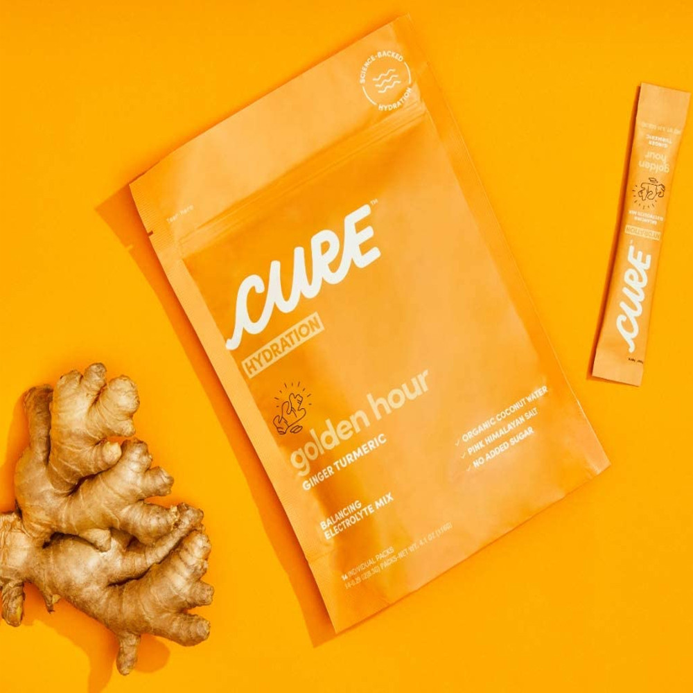 Buy Cure Hydration 14ct Pouch Ginger Turmeric Organic Electrolyte ...