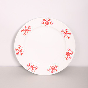 Buy Custom Printing Red Snowflake Porcelain Dinnerware Bowl Plate ...