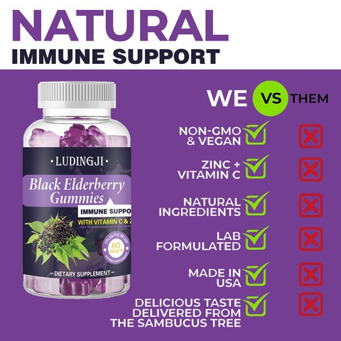 Buy Custom Private Label Sambucus Elderberry Gummies With Vitamin C And ...