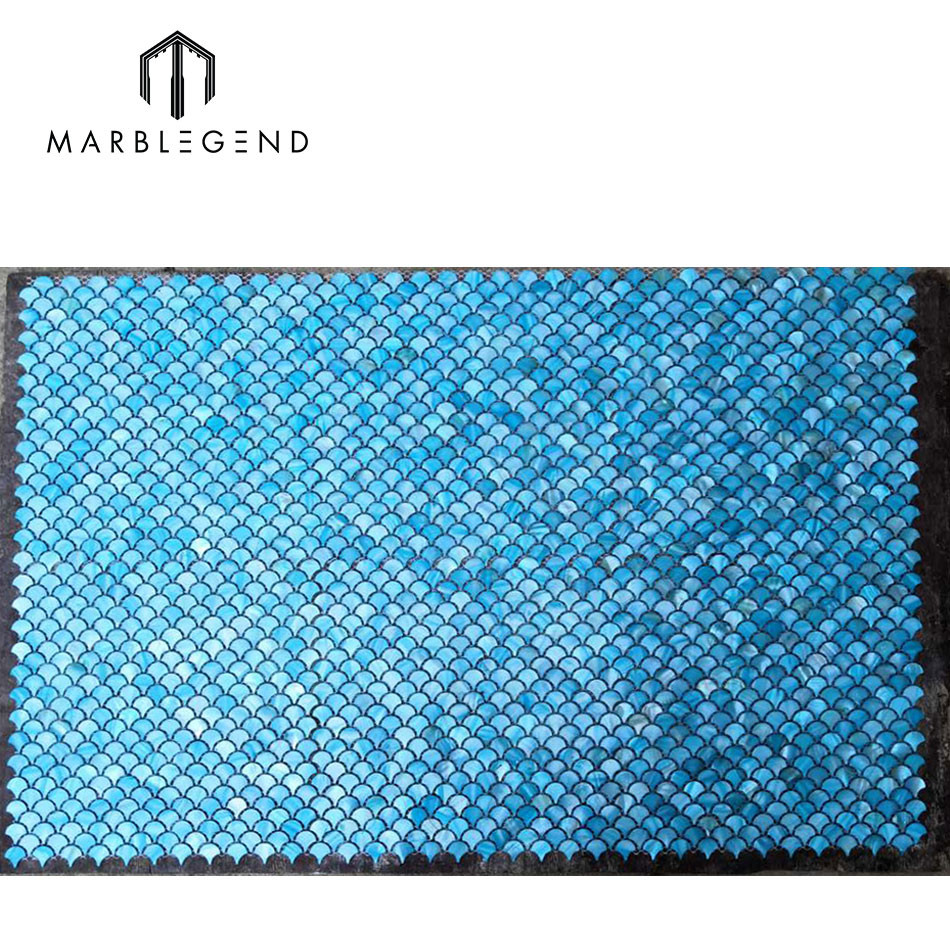 Buy Dyed Color Fish Scale Pattern Blue Shell Mosaic Tiles from PFM Imp ...