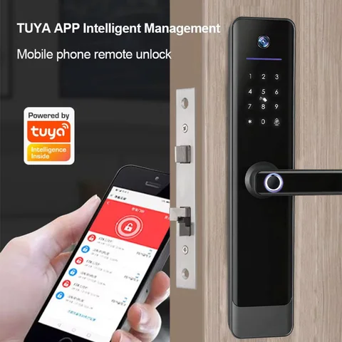 Buy Fingerprint Smart Door Lock Ble Password Keyless Apartment Room Lock Tuya App Digital Door ...