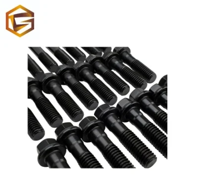 Buy Gurth Black Carbon Steel Hex Stainless Steel Full Thread Fastener ...